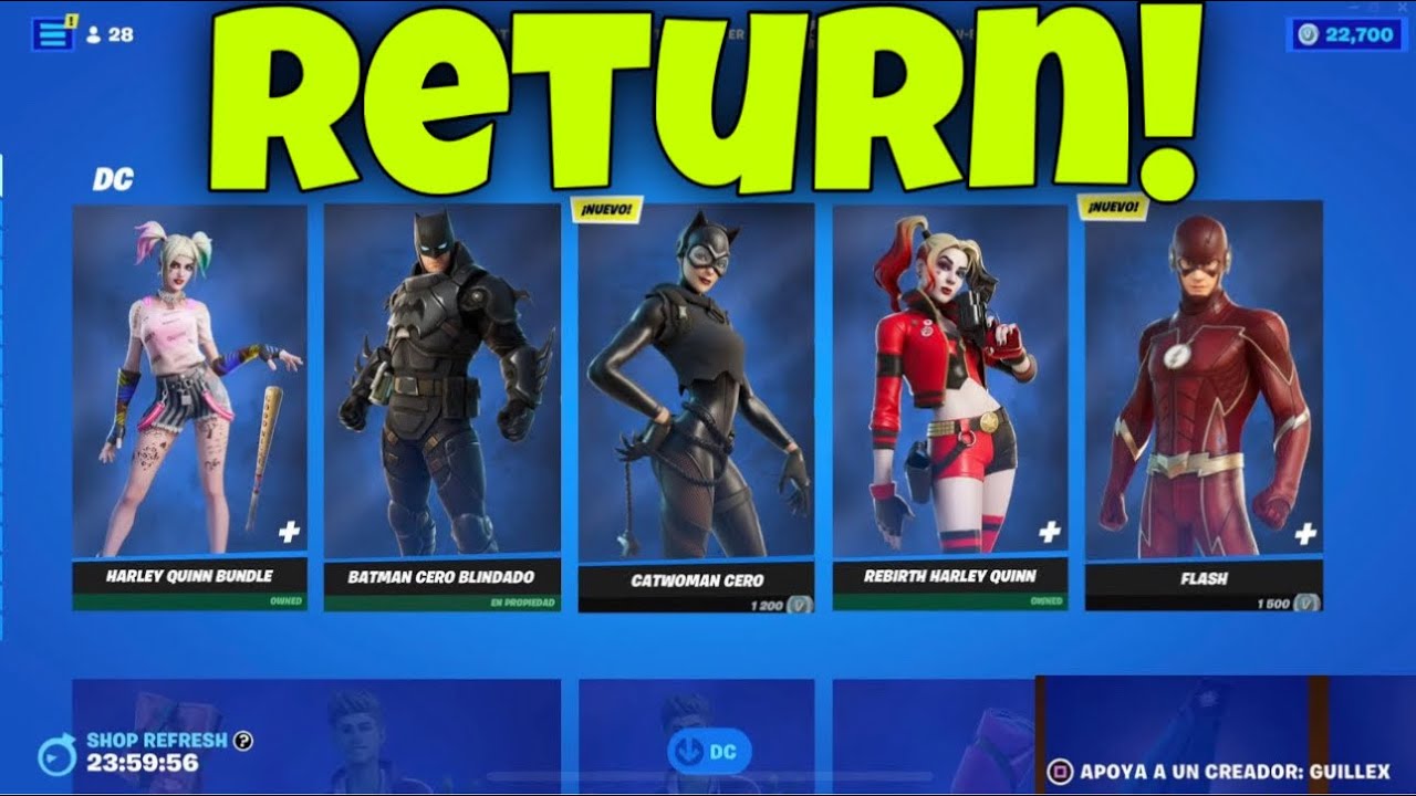 DATE DC SKINS FORTNITE RETURN ITEM SHOP FORTNITE SKINS DC RETURN RELASE ...