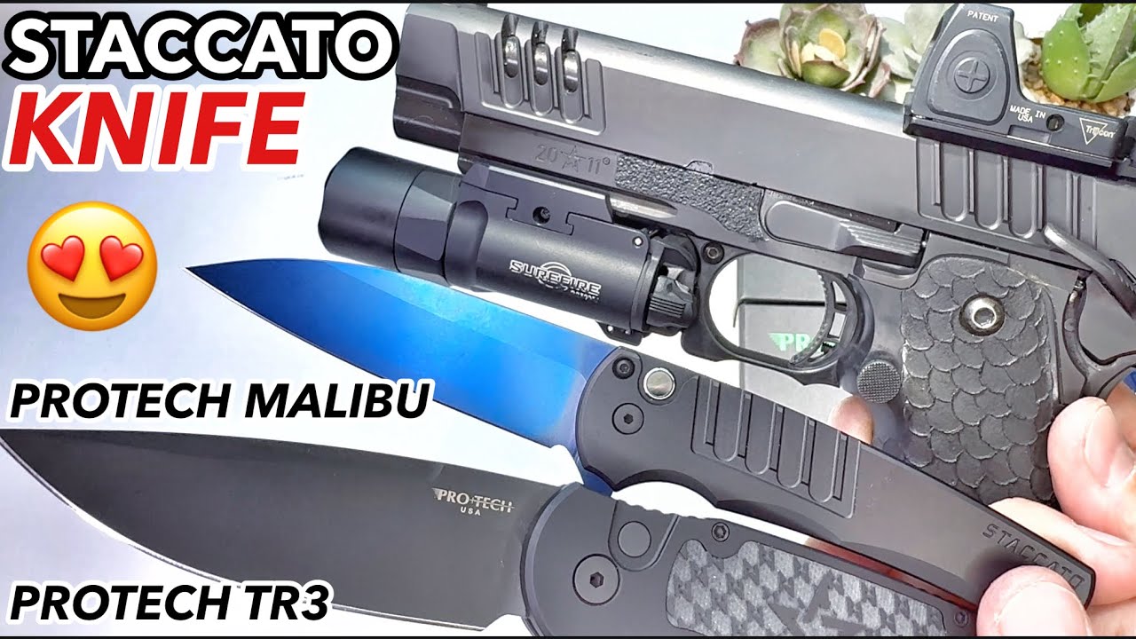 Staccato Knife Showdown: Protech Malibu vs. TR3 DLC【Gun64】 - YouTube