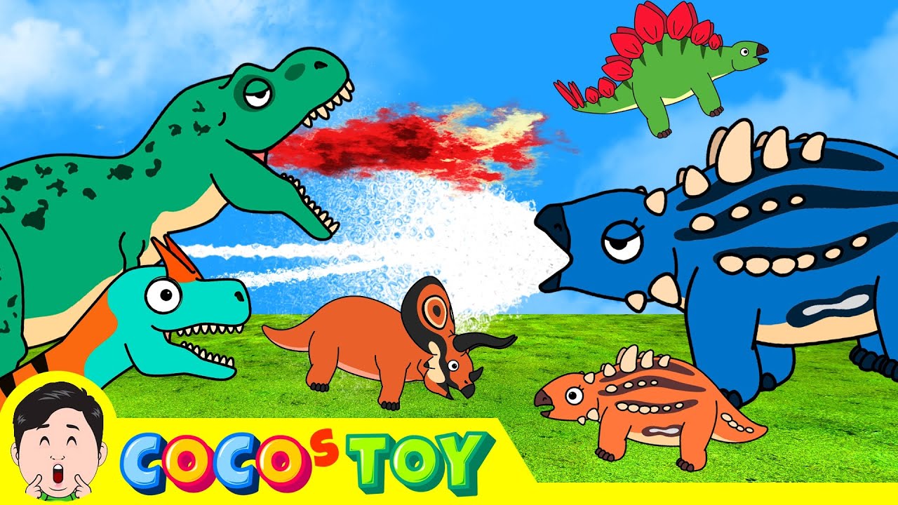 30minㅣThe story of T-Rex shooting fire and Gastonia shooting water 1~3ㅣ ...