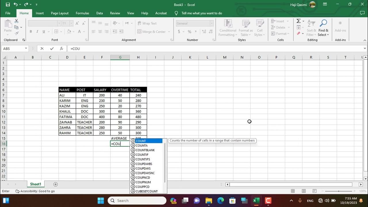 آموزش برنامه اکسل 6 MS Excel program Learning Editing - YouTube
