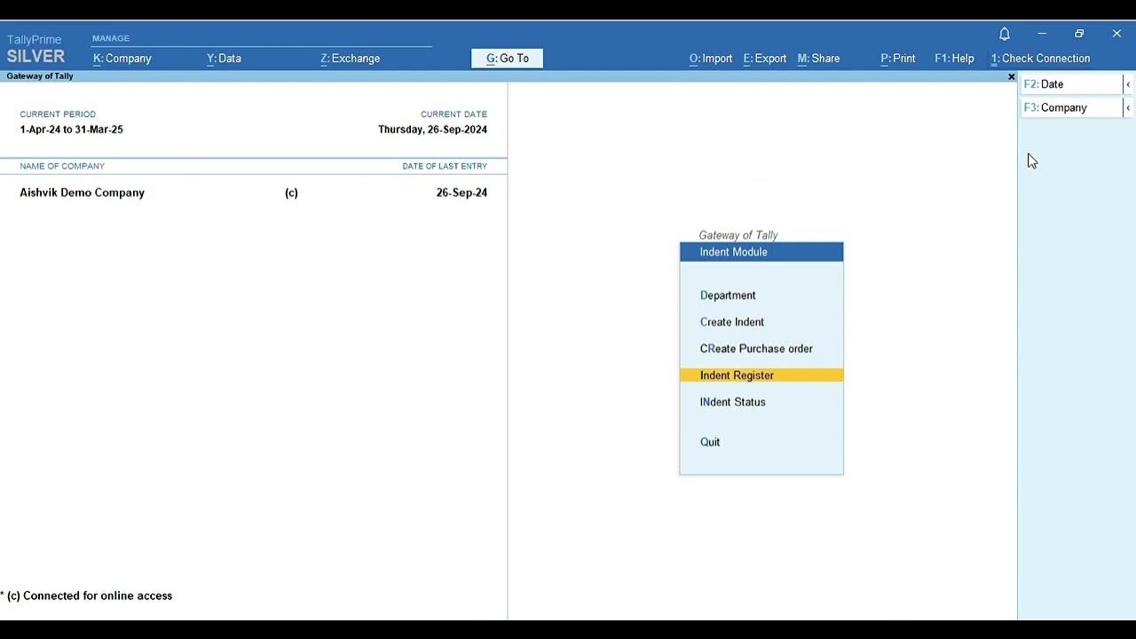 Indent Module in Tally Prime - YouTube