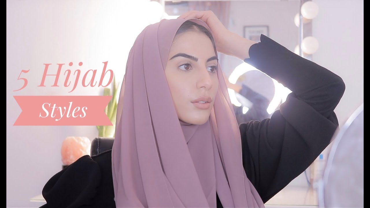 5 Hijab Styles / Chiffon Tutorial - YouTube