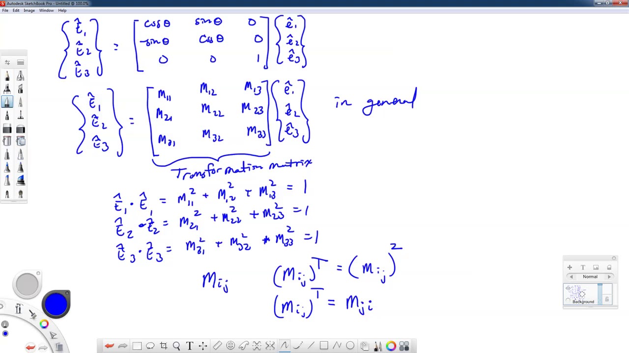 Theory Of Elasticity Lecture 09 Coordinate Transformations Tensors