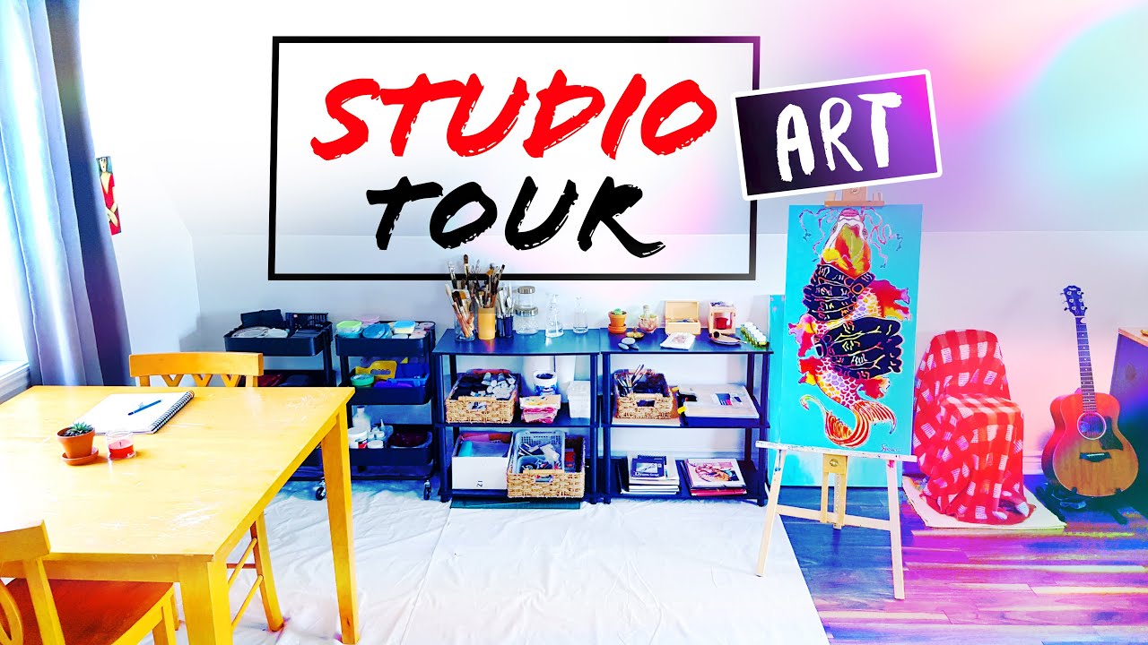 STUDIO TOUR 👀 ART STUDIO SETUP - YouTube