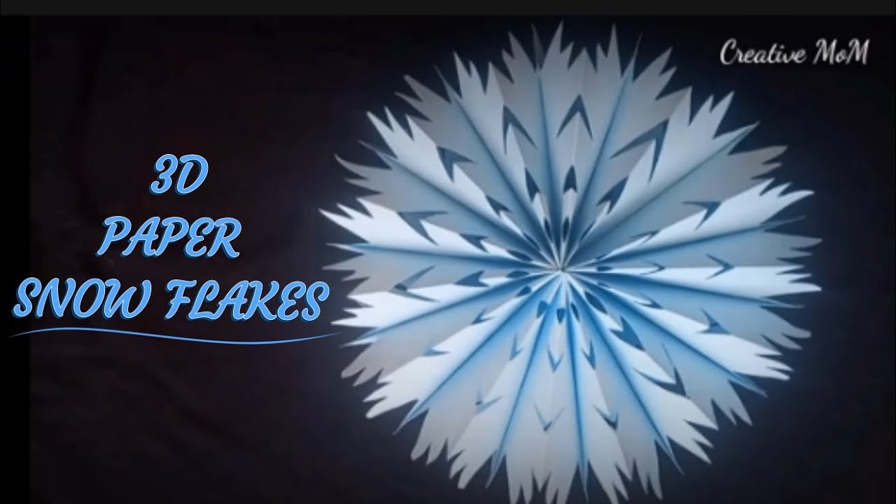 DIY 3D Snow flake making tutorial - Easy Origami DIY easy paper craft ...