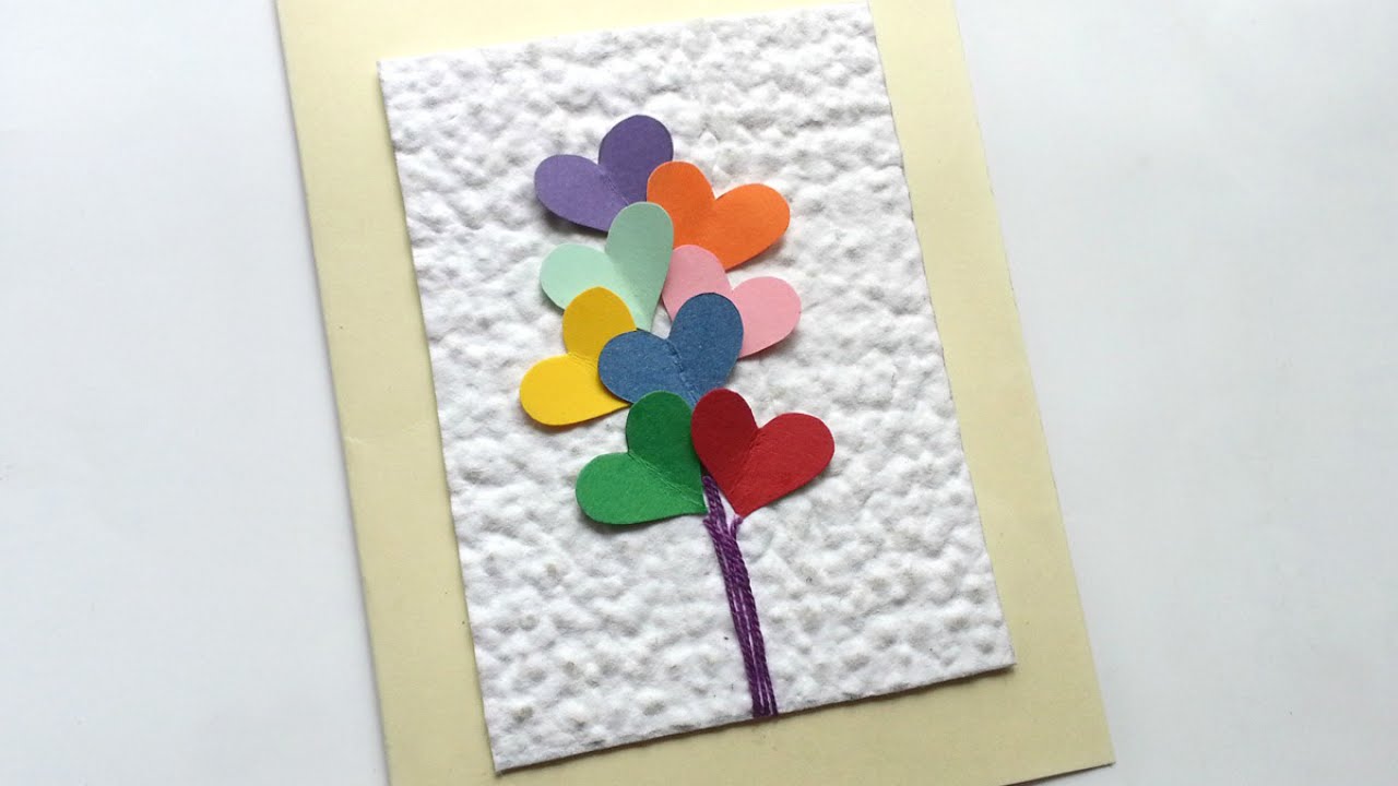 How To Create A Colorful Heart Balloon Card - DIY Crafts Tutorial ...