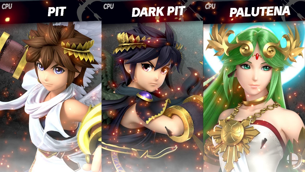 Pit vs Dark Pit vs Palutena (Kid Icarus) - YouTube