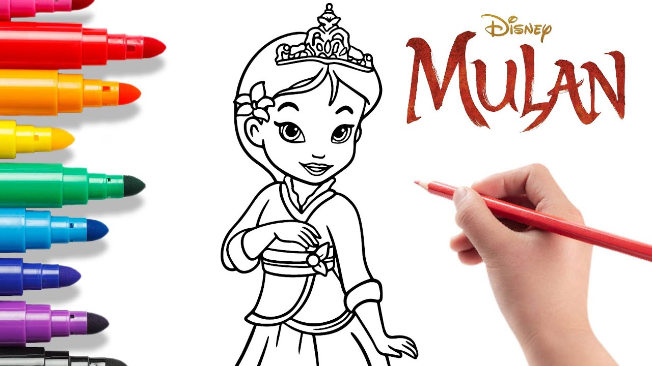 Coloring Baby Mulan 🌸👶 Cute Disney Princess Coloring Pages for Kids ...