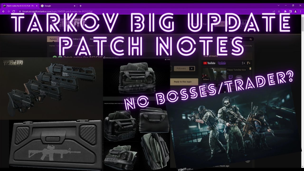 Huge Tarkov Update Patch Notes | No trader/bosses? | EFT - YouTube