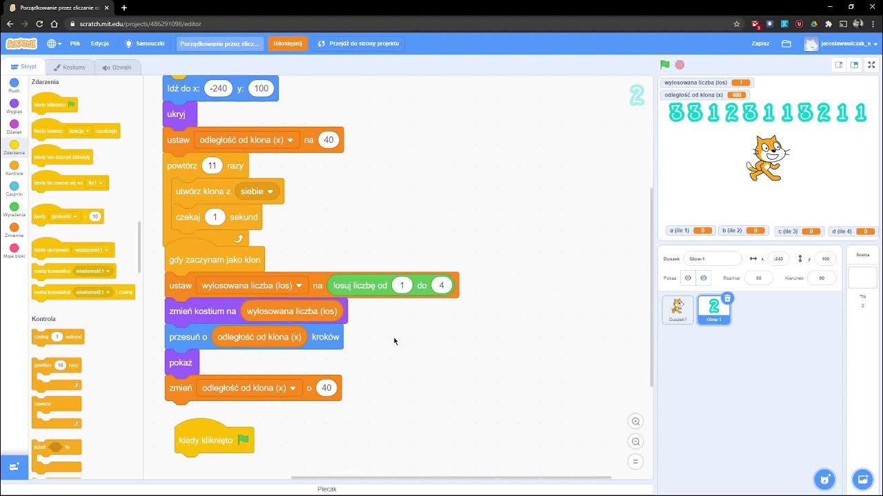 Scratch - Porządkowanie przez zliczanie - YouTube