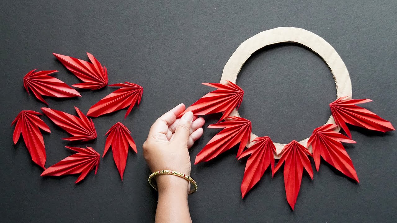 Beautiful Red Paper Wall Hanging / Paper Craft For Home Decoration ...