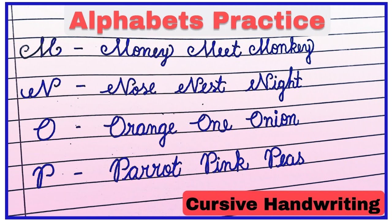 Cursive Handwriting - M, N, O, P - Capital Alphabets Writing Practice ...
