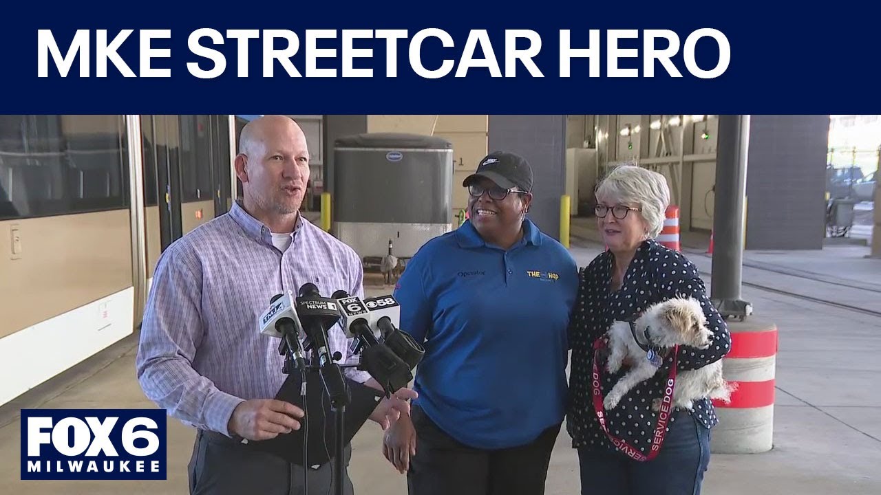 Milwaukee streetcar operator honored; saved woman, service dog from ...