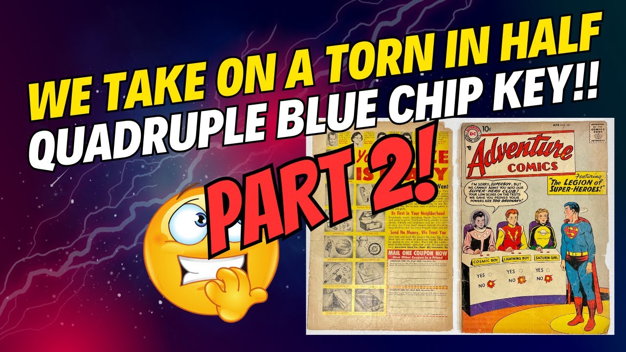 PT 2 Repairing a torn in half quadruple "Blue Chip" Key comic book ...