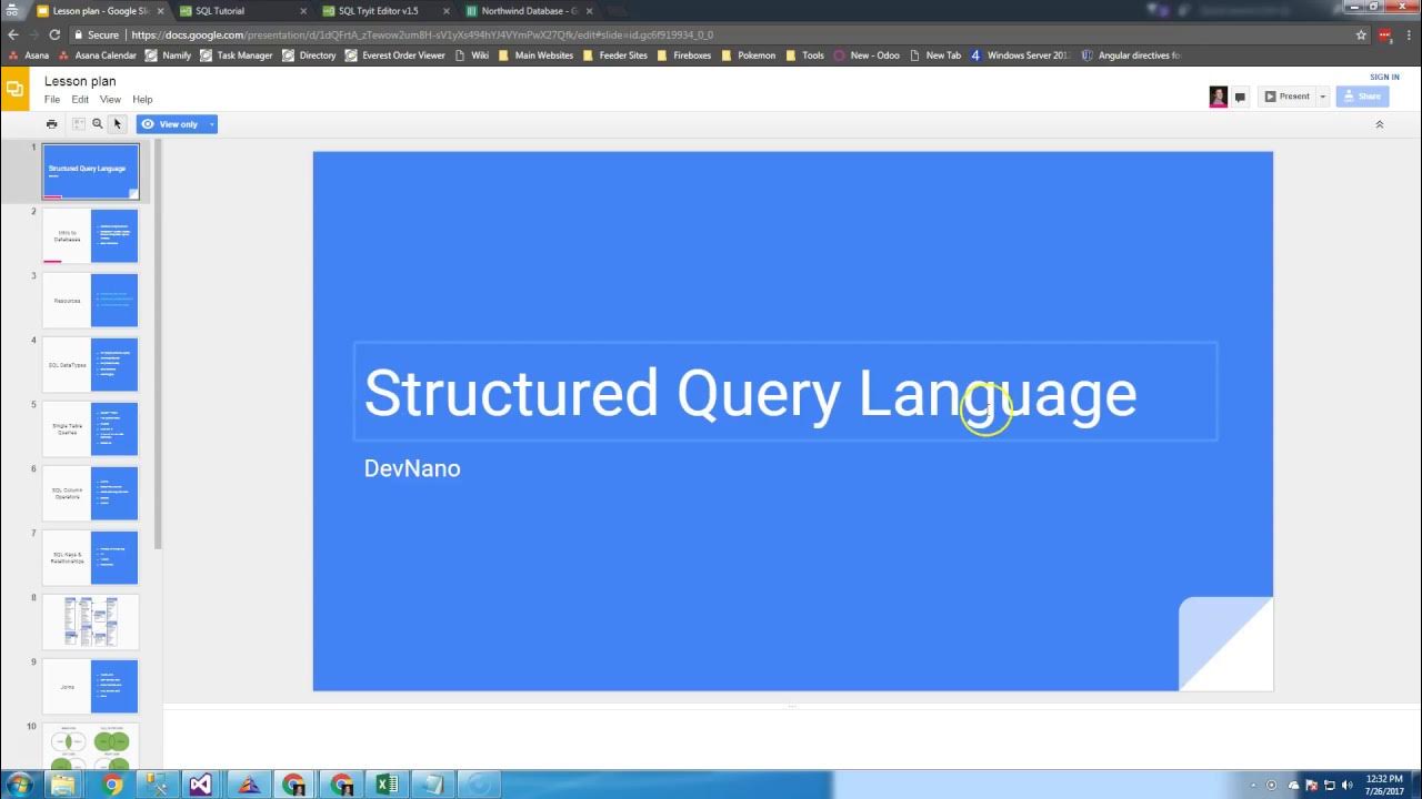 Intro to SQL - Lesson 1 - Basic Queries - YouTube