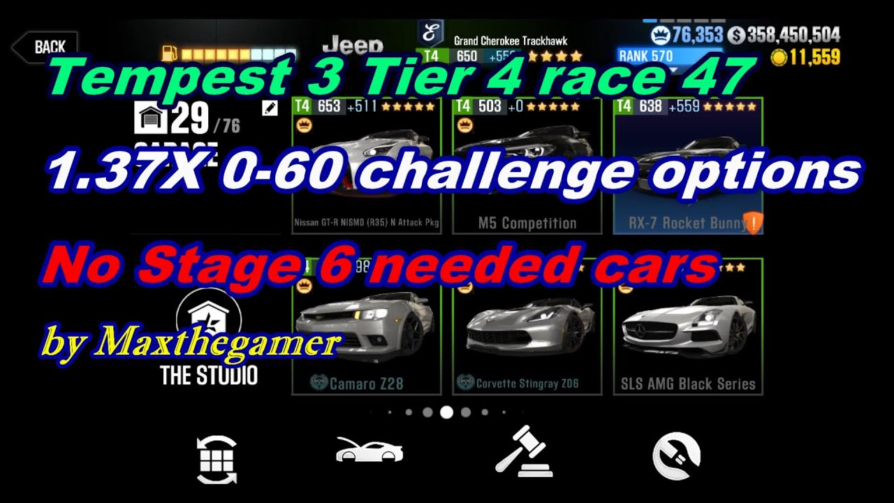 CSR 2|CSR Racing 2 : Tempest 3 Tier 4 Race 47 Options - YouTube