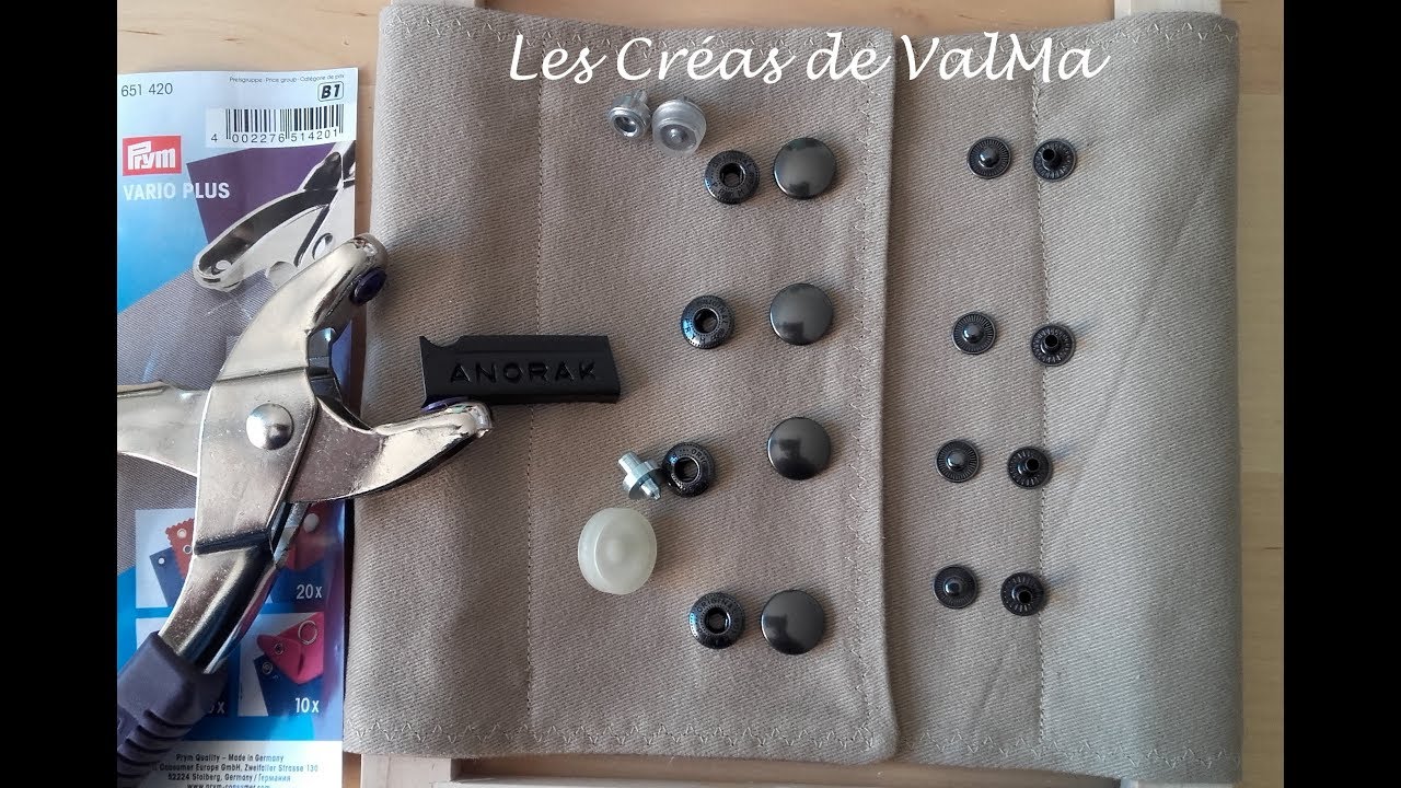 Comment Poser des Pressions Métal Style Anorak avec la Pince Prym - YouTube