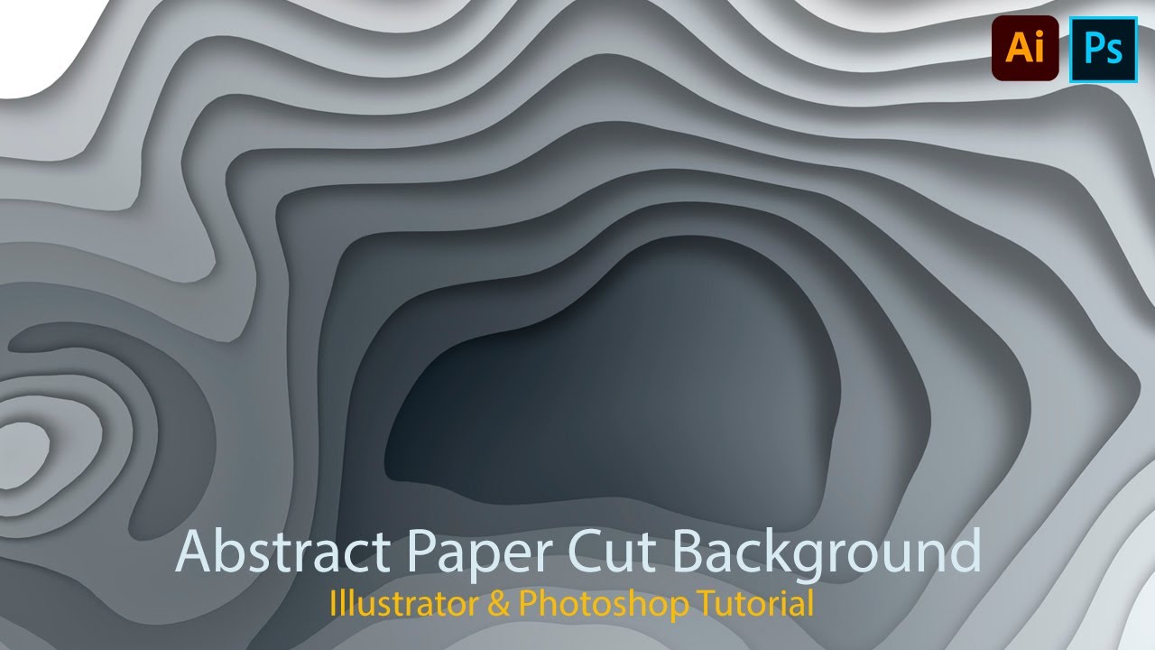 create abstract paper cut background | illustrator & photoshop tutorial ...