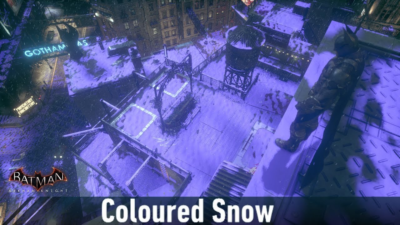 COM; Batman; Arkham Knight; Coloured Snow - YouTube