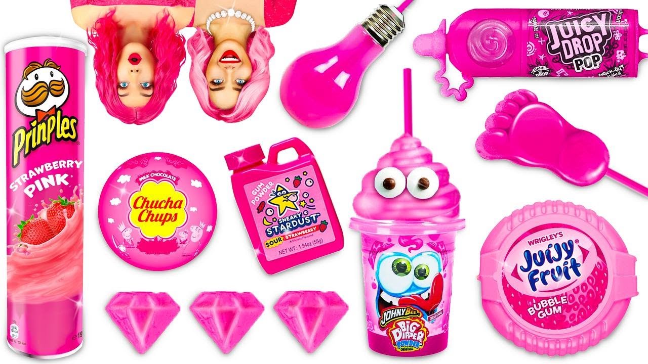 Défi de la couleur ROSE ! Manger seulement des aliments roses ...