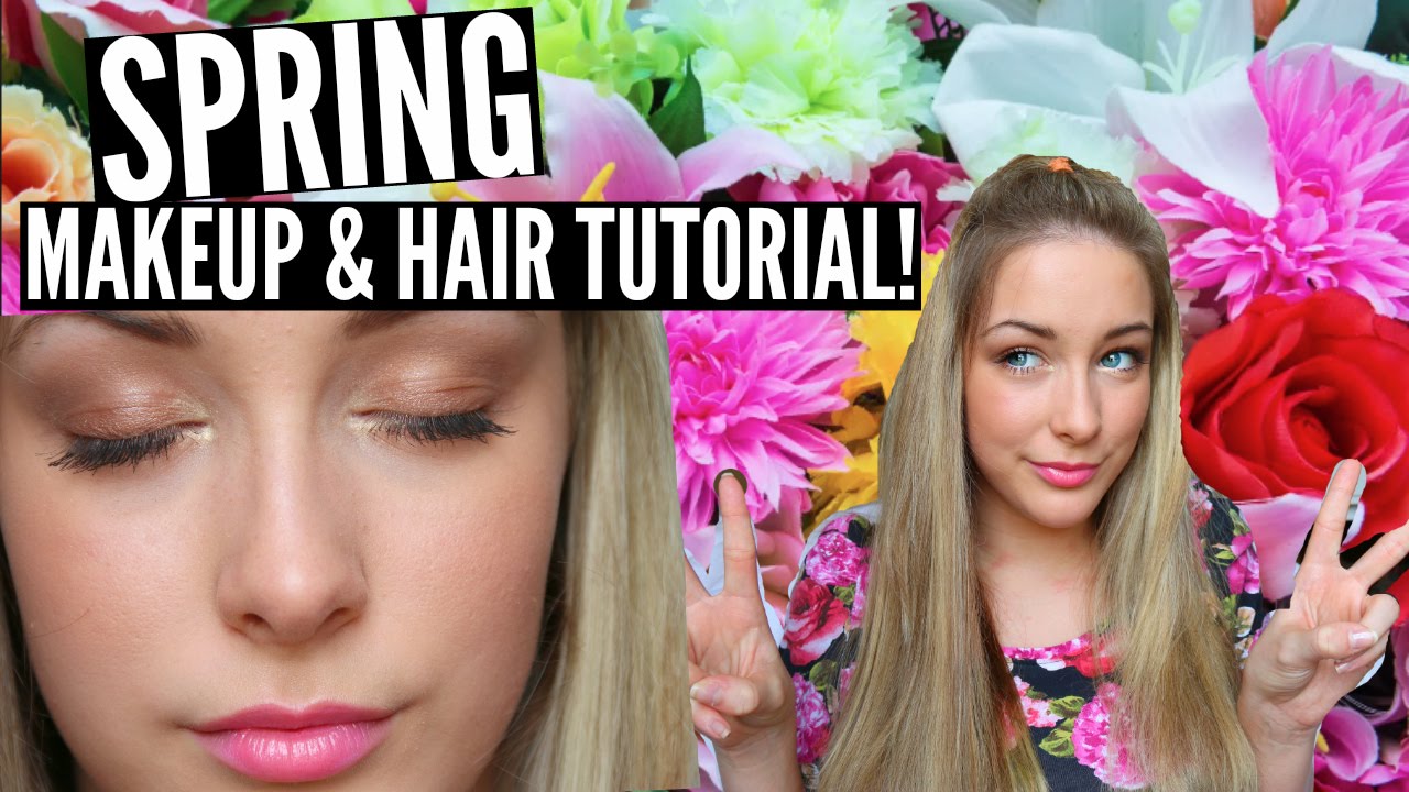 Spring 2015- Fresh & Easy Makeup & Hair Tutorial! - YouTube