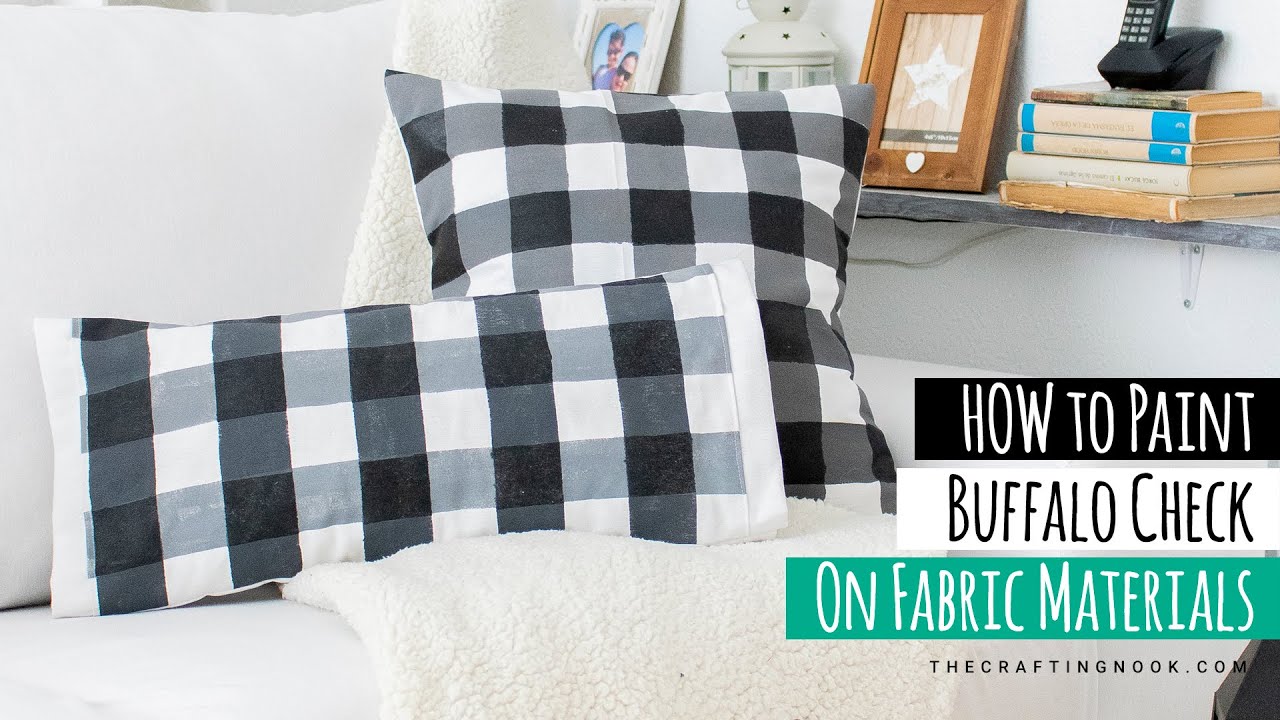 How to Paint Buffalo check on Fabric - YouTube