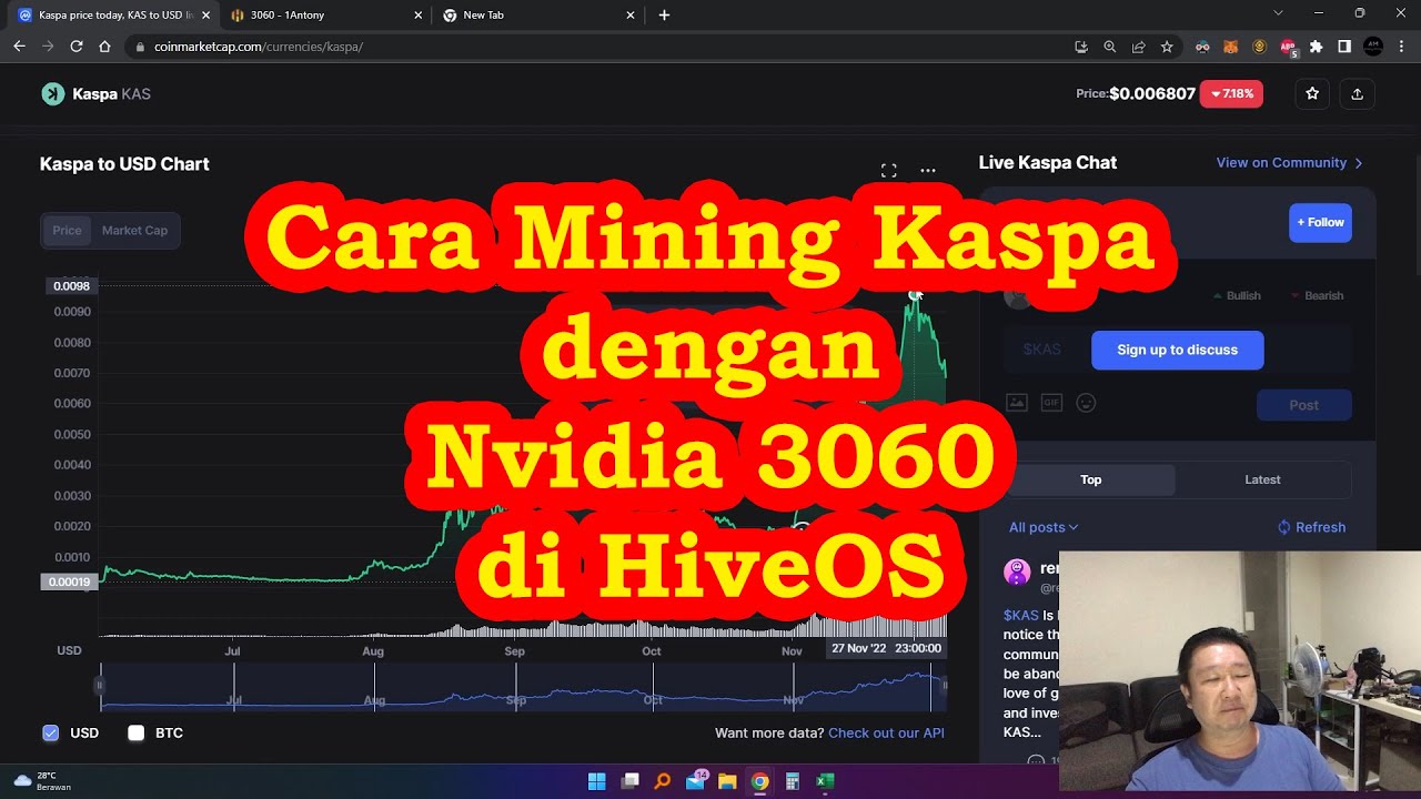 87 Tutorial Cara Mining Kaspa dan OC Nvidia 3060 1660 super di Hiveos ...