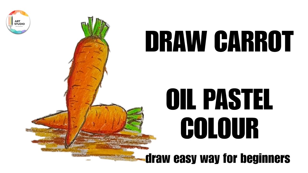 Draw carrot oil pastel drawing for beginners #artstudio #drawing # ...