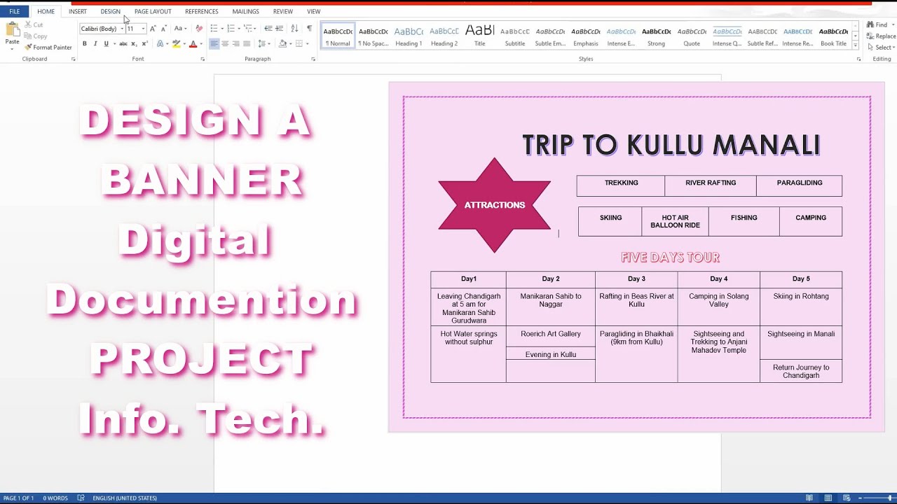 Design a Banner in Word | Basics | Simple and easy steps #trending # ...