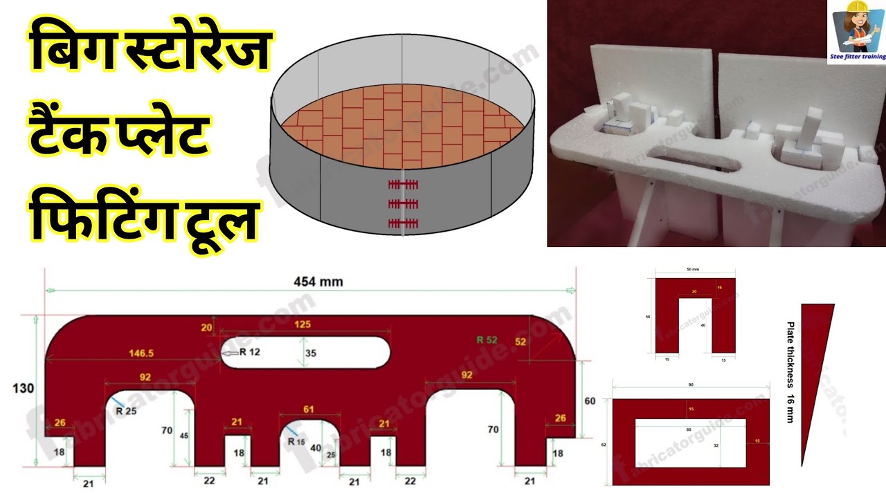 बड़ा स्टोरेज टैंक प्लेट फिटिंग टूल्स लेआउट / large Storage tank ...