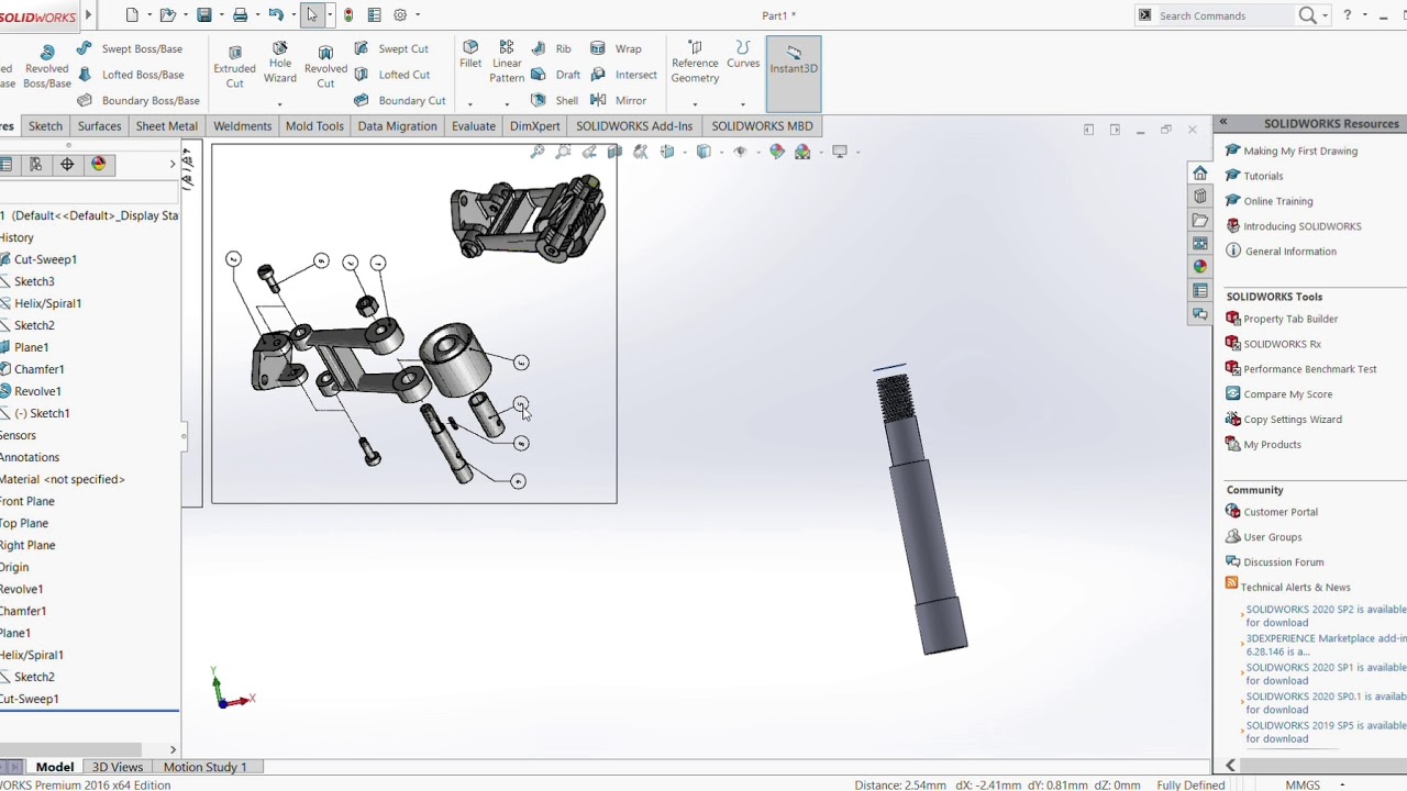 Belajar Solidwork Dasar Belt Tensioner Design Basic Solidwork Solidwork Training Solidwork ...