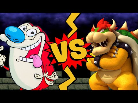 M.U.G.E.N. Battles | Stimpy vs Bowser | The Ren & Stimpy Show vs Mario Bros