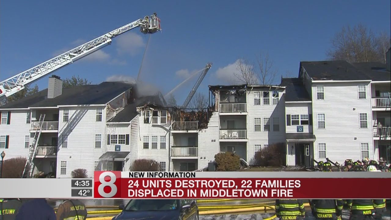 24 units destroyed, 22 families displaced in Middletown fire - YouTube