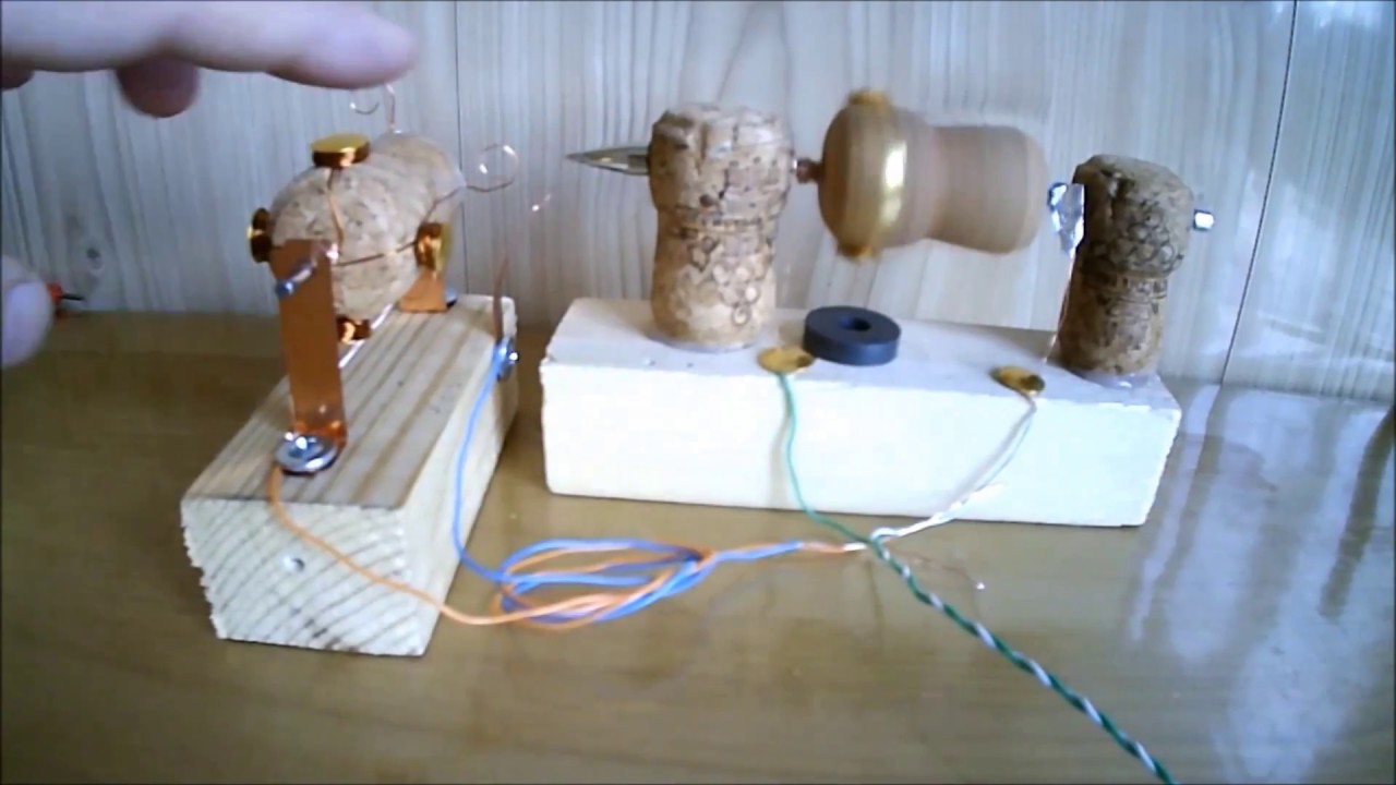 🌑 Electric motor from cork by own hands - YouTube