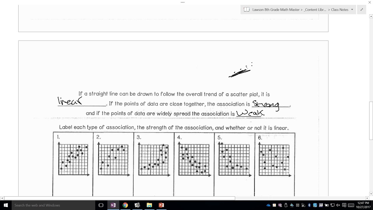 Unit 5 Lesson 1-Scatter Plots and Association - YouTube