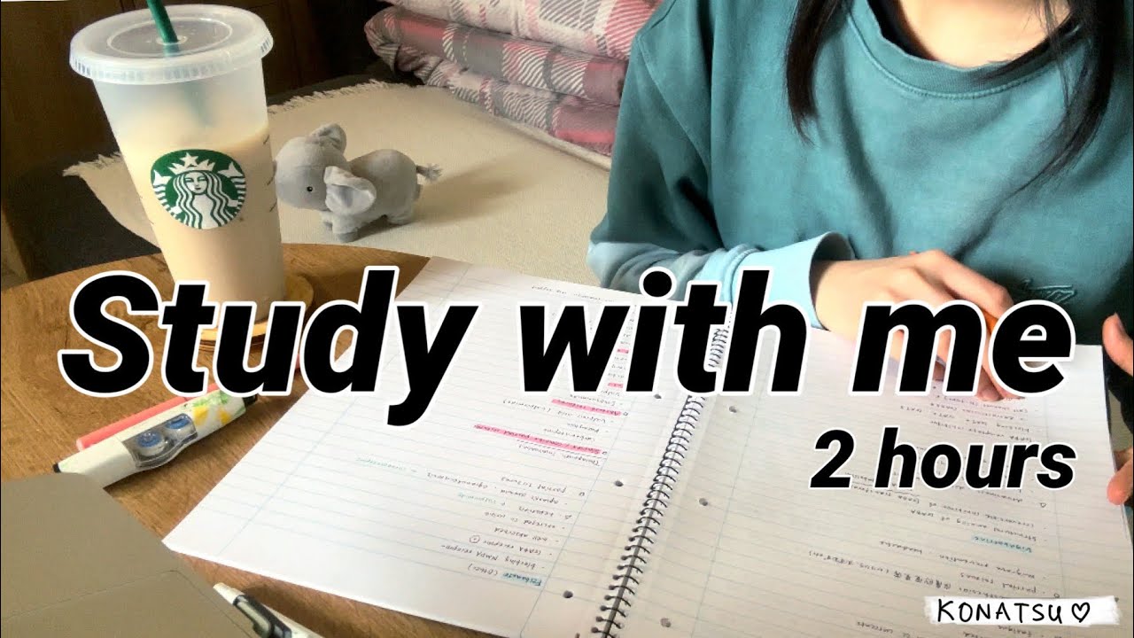 Study with me | 2 hours | Background sound ON | No music | Handwriting ...