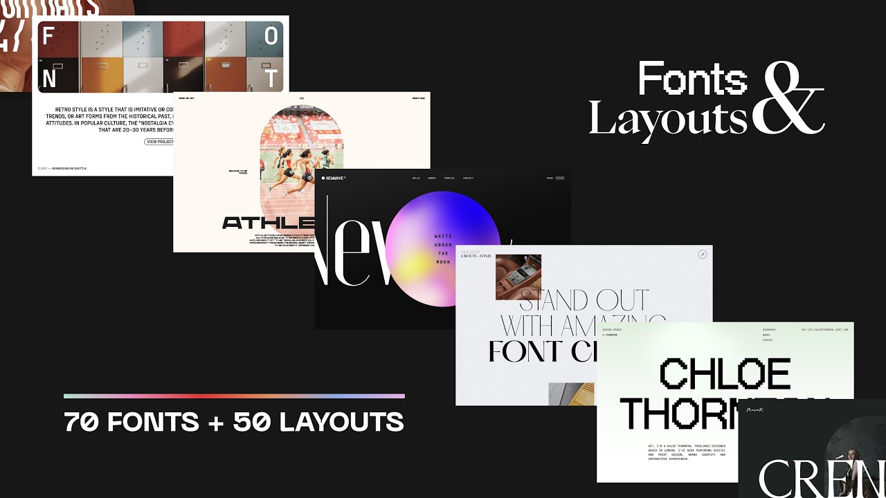 Fonts & Layouts - 50 Layouts and 70 Fonts - YouTube