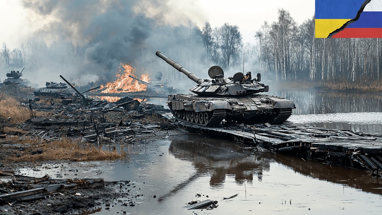 9 MINUTES AGO! Ukrainian F-16 sinks dozens of Russian T-90m tanks on a ...