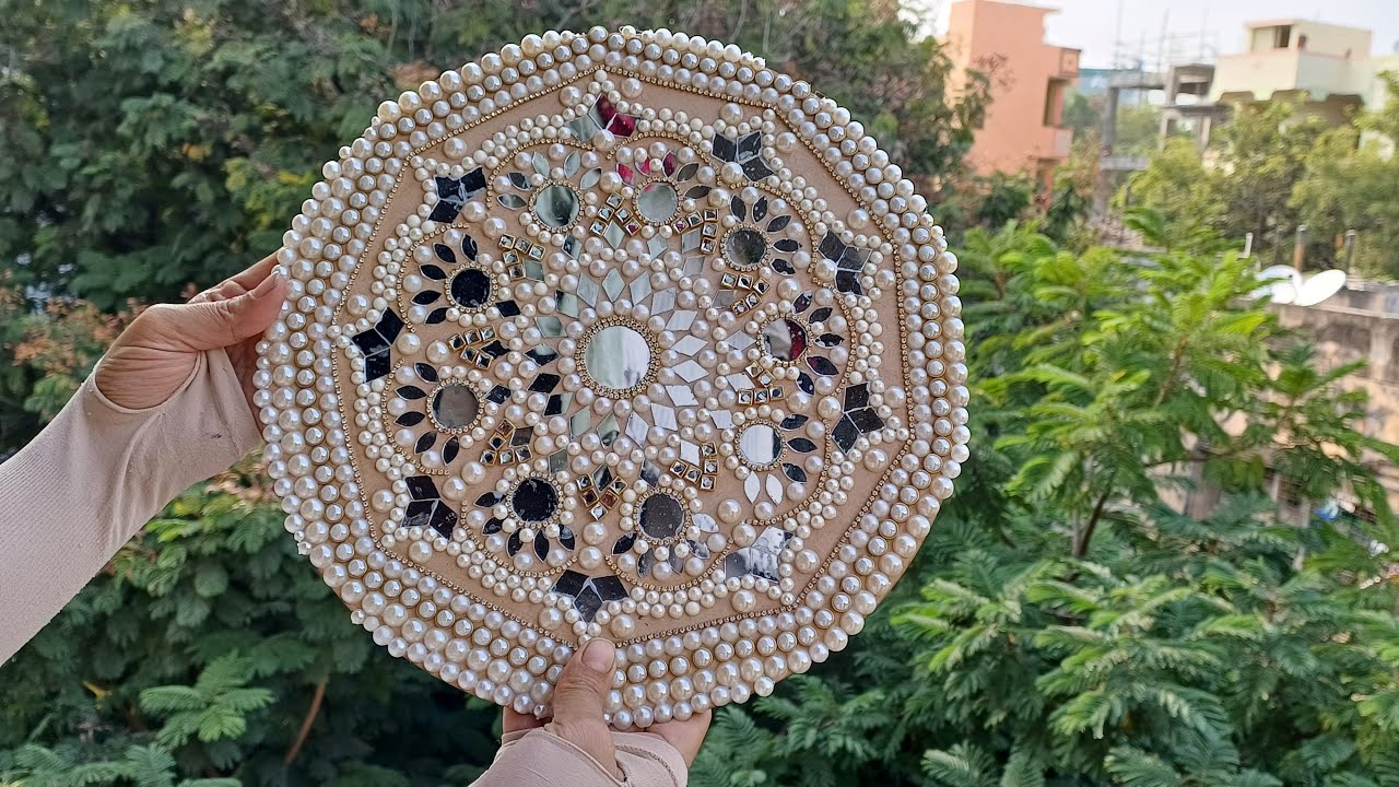 pearl craft ideas || pearl craft #homedecor #mosaic #lippanart #pearl # ...