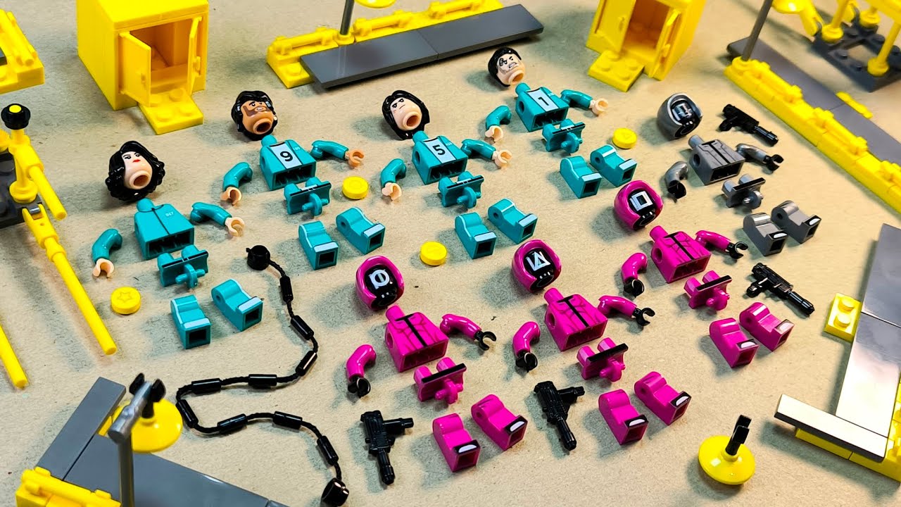 lego squid game | squid game season 1 - tug of war | minifigures lego ...