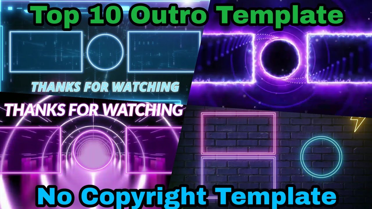 Top 10 YouTube outro screen Template | outro template | No Copyright ...