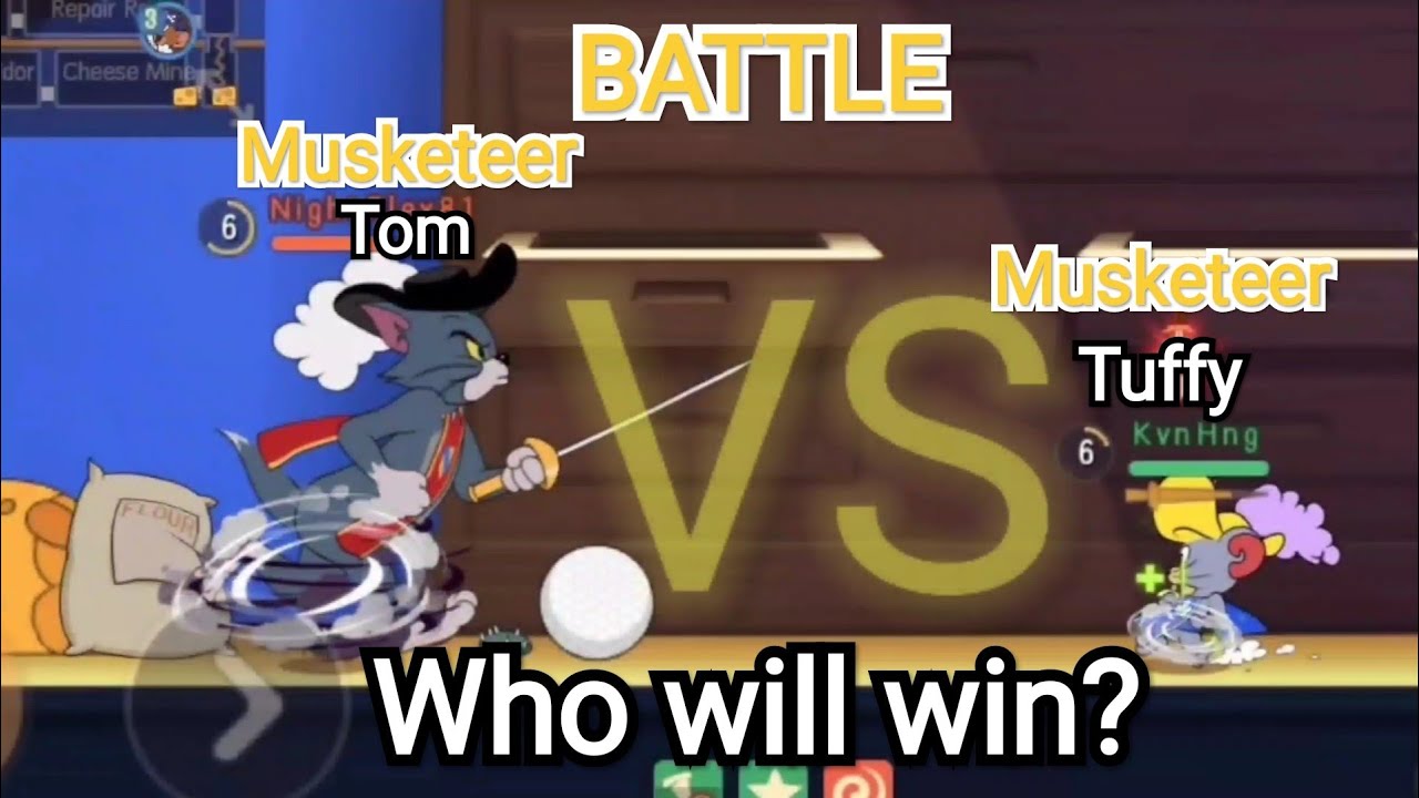 BATTLE MUSKETEER TOM VS MUSKETEER TUFFY!!! EPIC | Tom and Jerry: Chase ...
