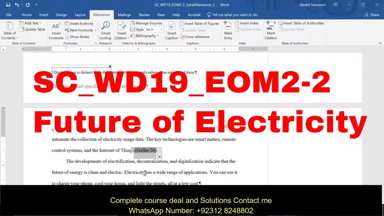 Shelly Cashman Word-2019 | Module 2 End of Module Project 2 | Future of Electricity | SC_WD19 ...