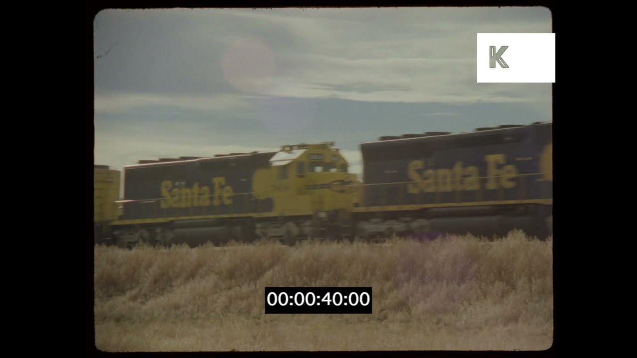 1980s USA, Santa Fe Freight Train, Cargo Transport, 35mm - YouTube