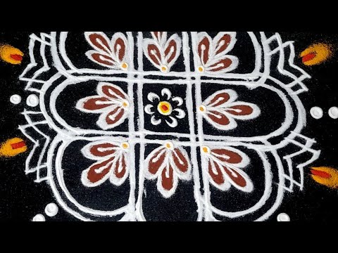 Traditional Rangoli design // Simple and Easy Rangoli design ...