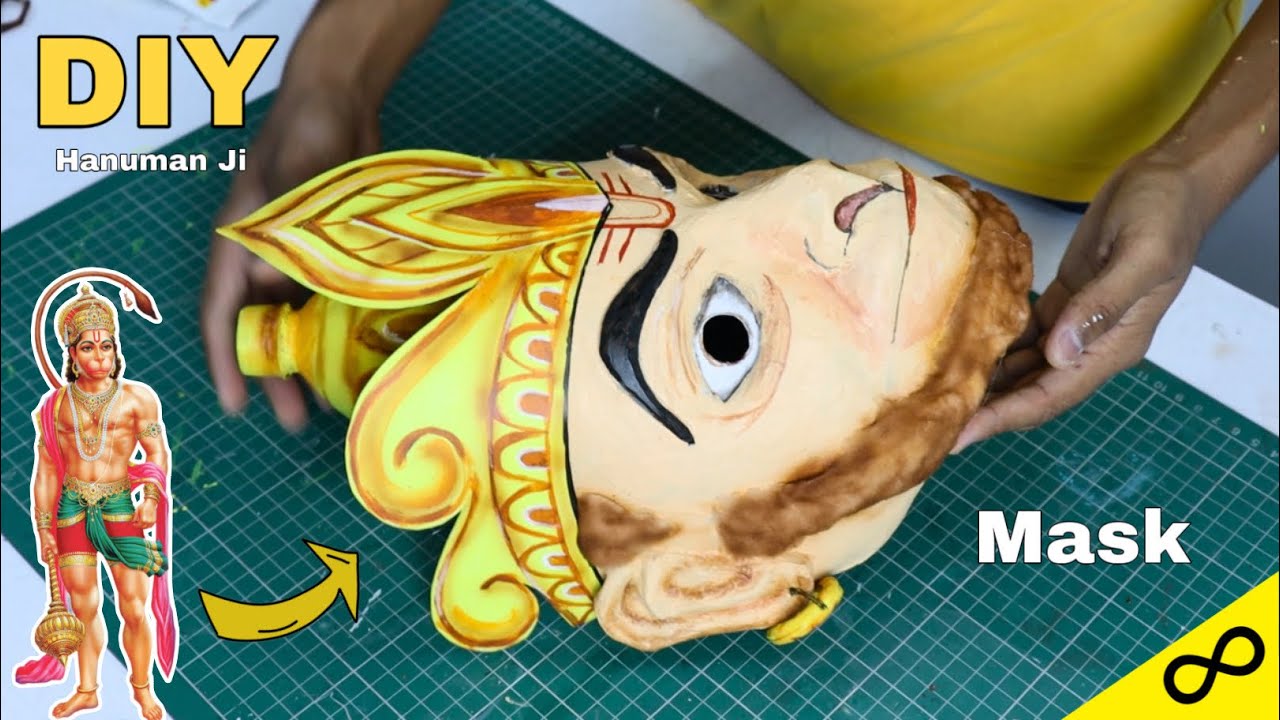 DIY Hanuman ji 3d paper mask (हनुमान जी का मास्क बनाएं - YouTube