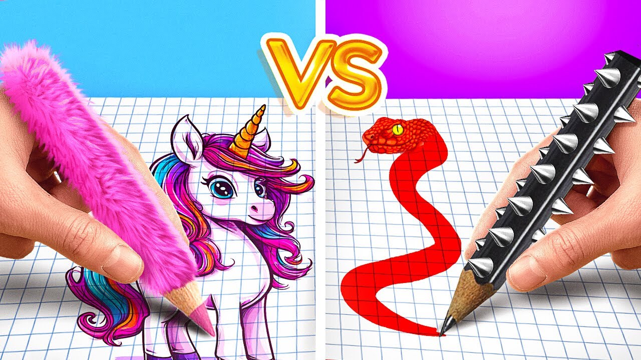 GOOD VS BAD SCHOOL HACKS AND GADGETS 🎒 Art Challenge and Drawing Tricks ...