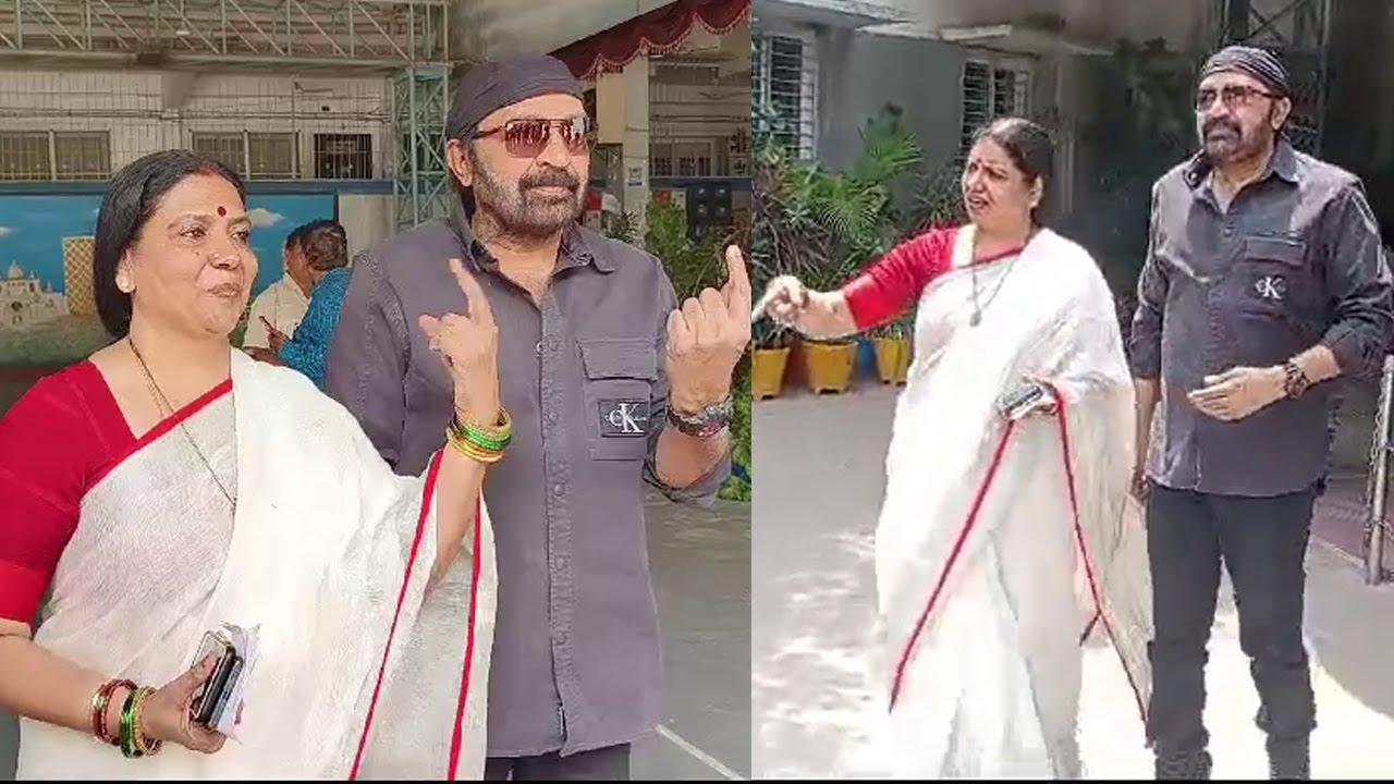 Dr Rajshekar and Jeevitha Rajshekar Cast Their Votes|Rajshekar With ...