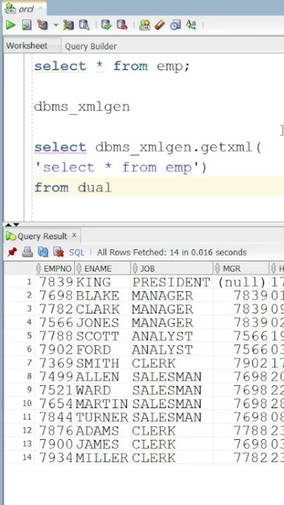 Select Query Output In Xml Tags In Oracle Sql Sqltutorial Oraclesql Learnsqlintelugu Youtube