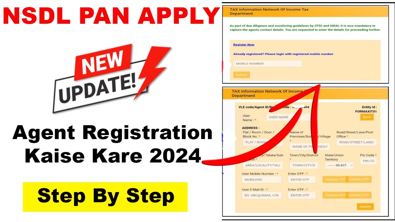 NSDL Pan Apply Agent Registration 2024 || How To Register NSDL Pan ...